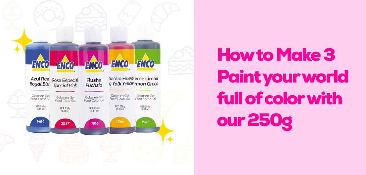 Discover our large presentation: 250g of ENCO’s Food Coloring Gels ...